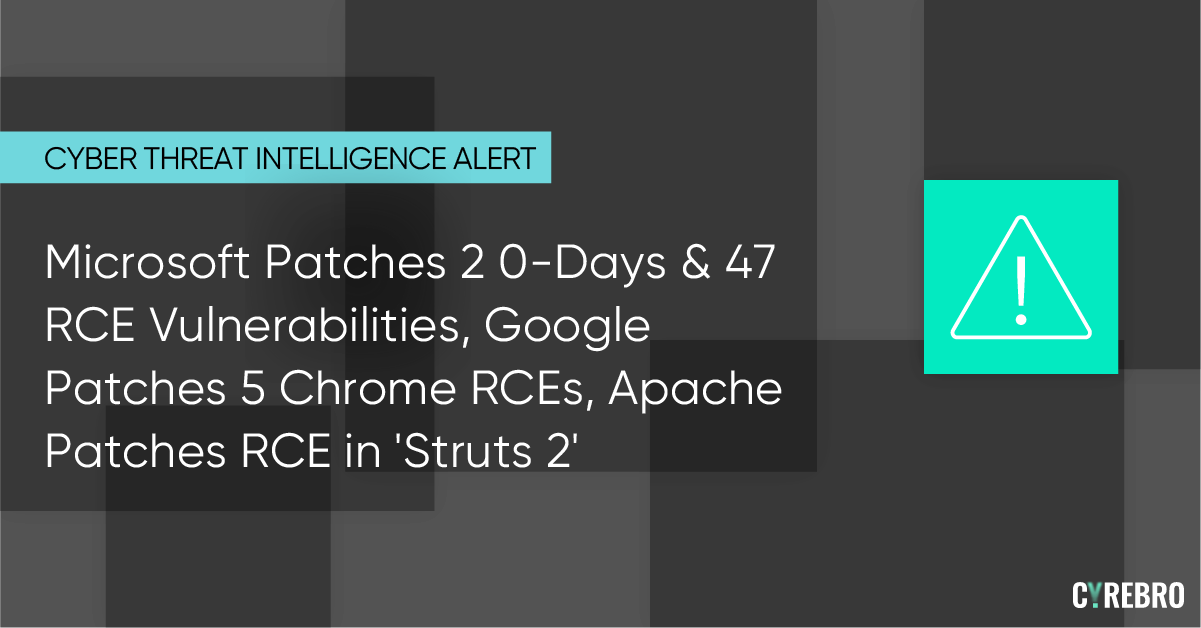 Microsoft Patches 2 0-Days & 47 RCE Vulnerabilities, Google Patches 5 ...