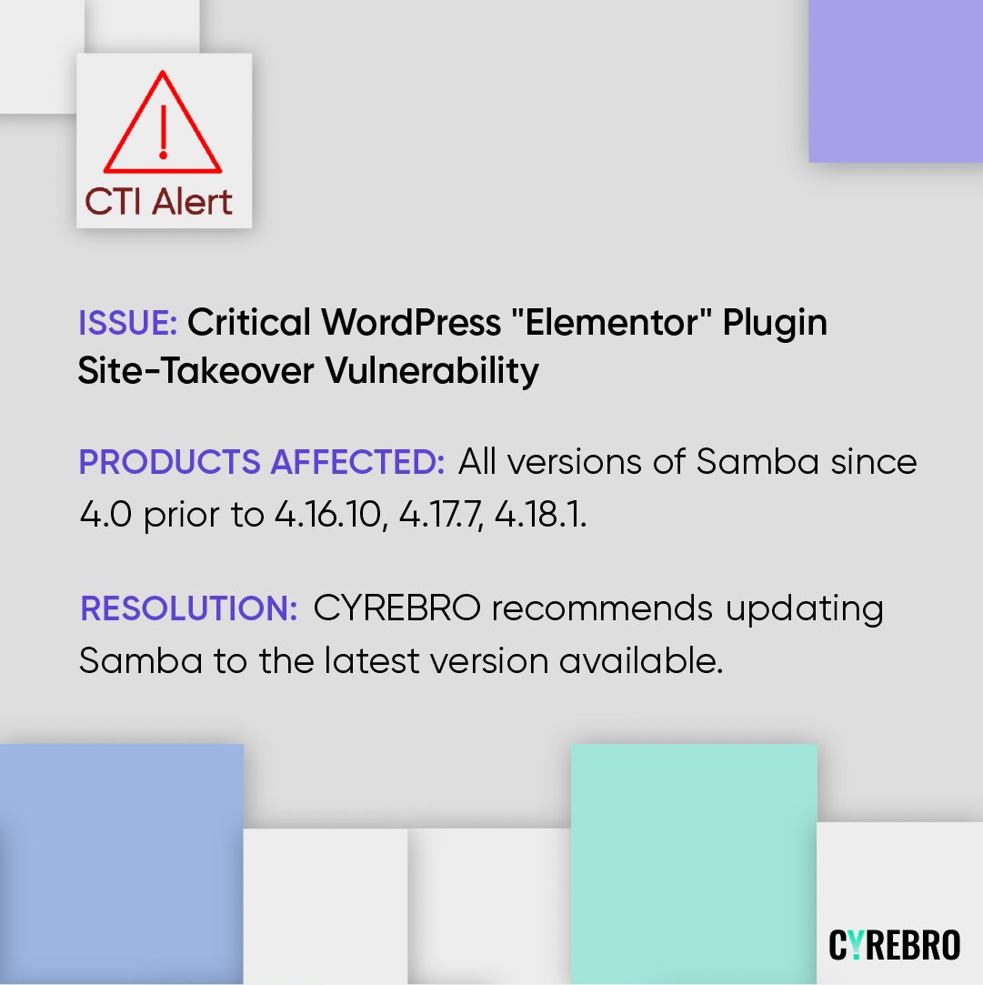 Critical WordPress "Elementor" Plugin Site-Takeover Vulnerability - CYREBRO